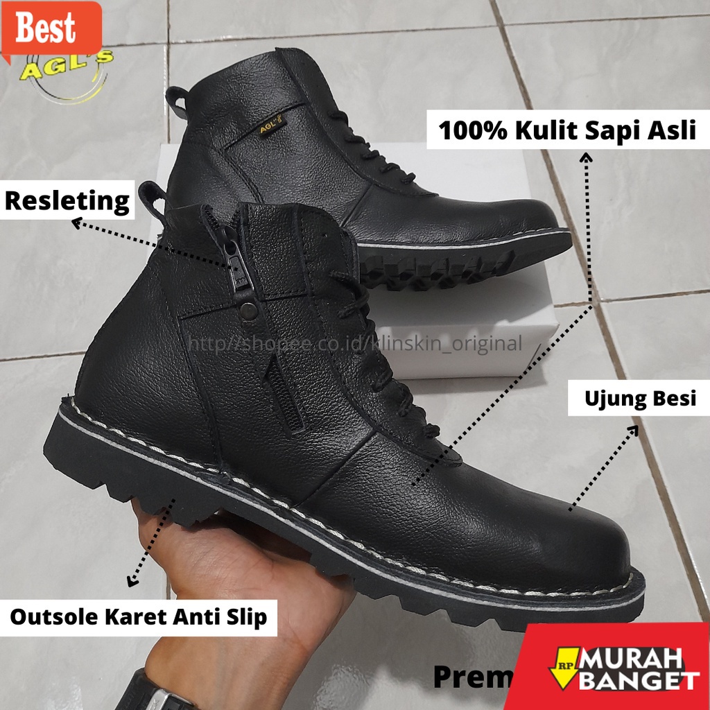 New model Strong Boots- Genuine Cowhide Safety Shoes Iron Tip, Steel ...