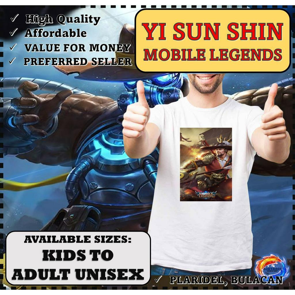 MOBILE LEGEND YI SUN SHIN ML Fighter ML Shirt Yi Sun Shin Shirt Kids to Adults Unisex | Shopee ...
