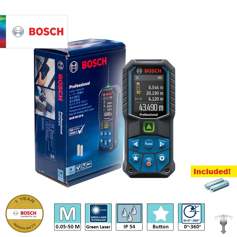 Bosch GLM 50-23 G Professional 50 M Green Laser Rangefinder | Shopee Philippines