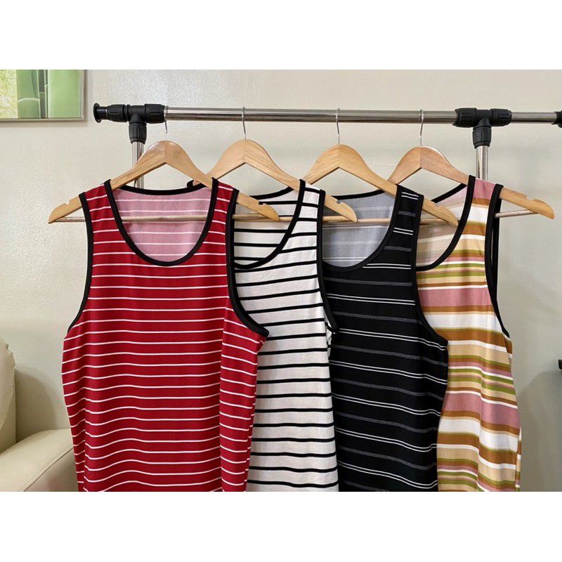 12 PCS STRIPES SANDO FOR MEN, FIT UP TO LARGE FRAME. | Shopee Philippines