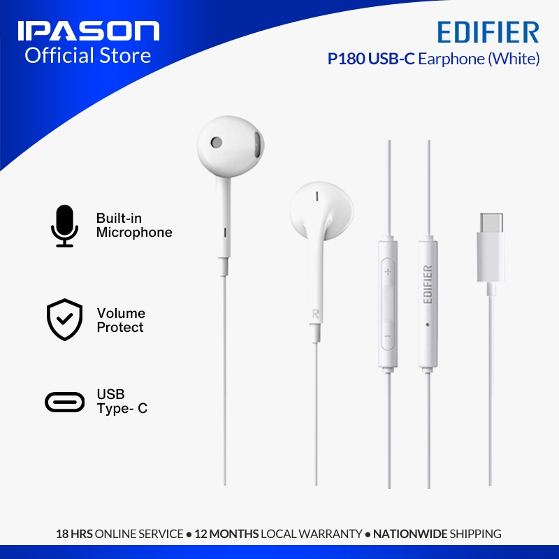 Edifier P180 Plus / P180 Type-C Earphones Easy Music Control And ...