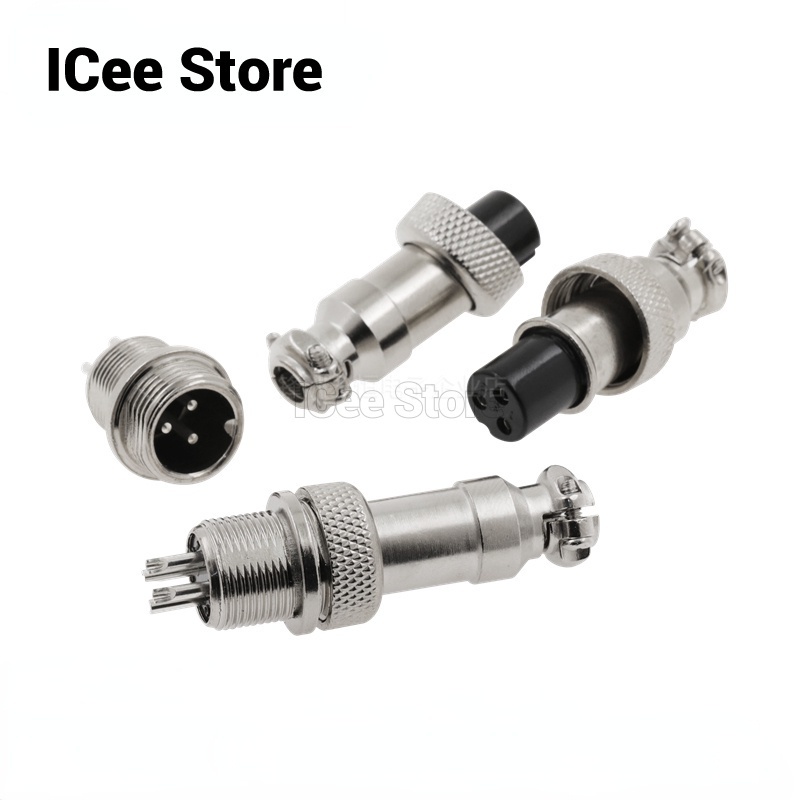 1Set GX16 Connector Male & Female Aviation Socket Plug 2Pin 3pin 4pin ...