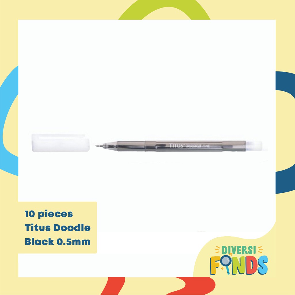 10 pcs Titus Doodle Ballpen Fine - Black, Blue, Red 0.5mm | Shopee ...