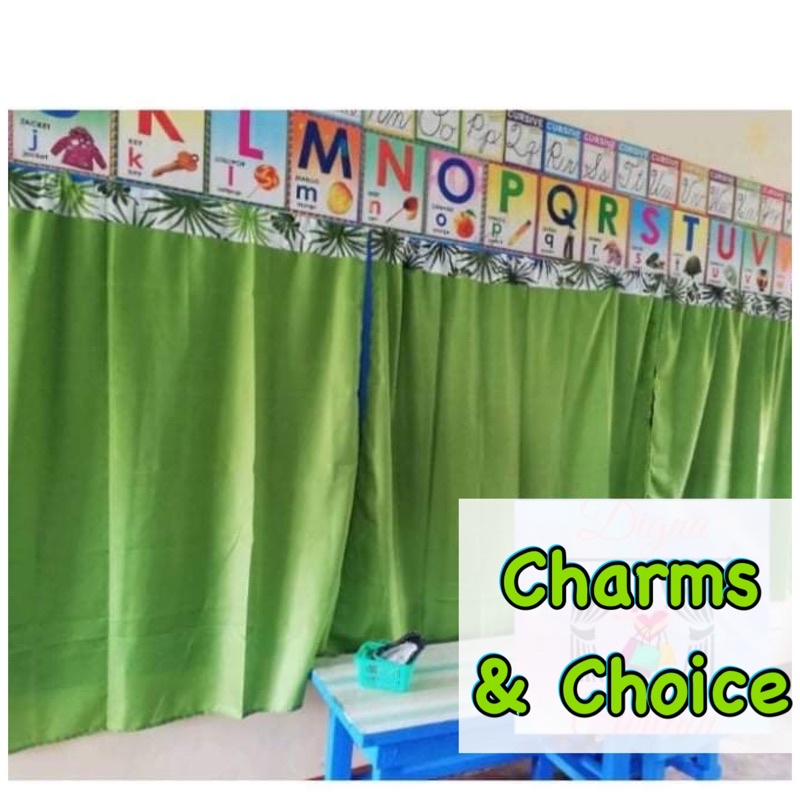 Chalkboard Curtain | Plain with Printed Geena | Shopee Philippines