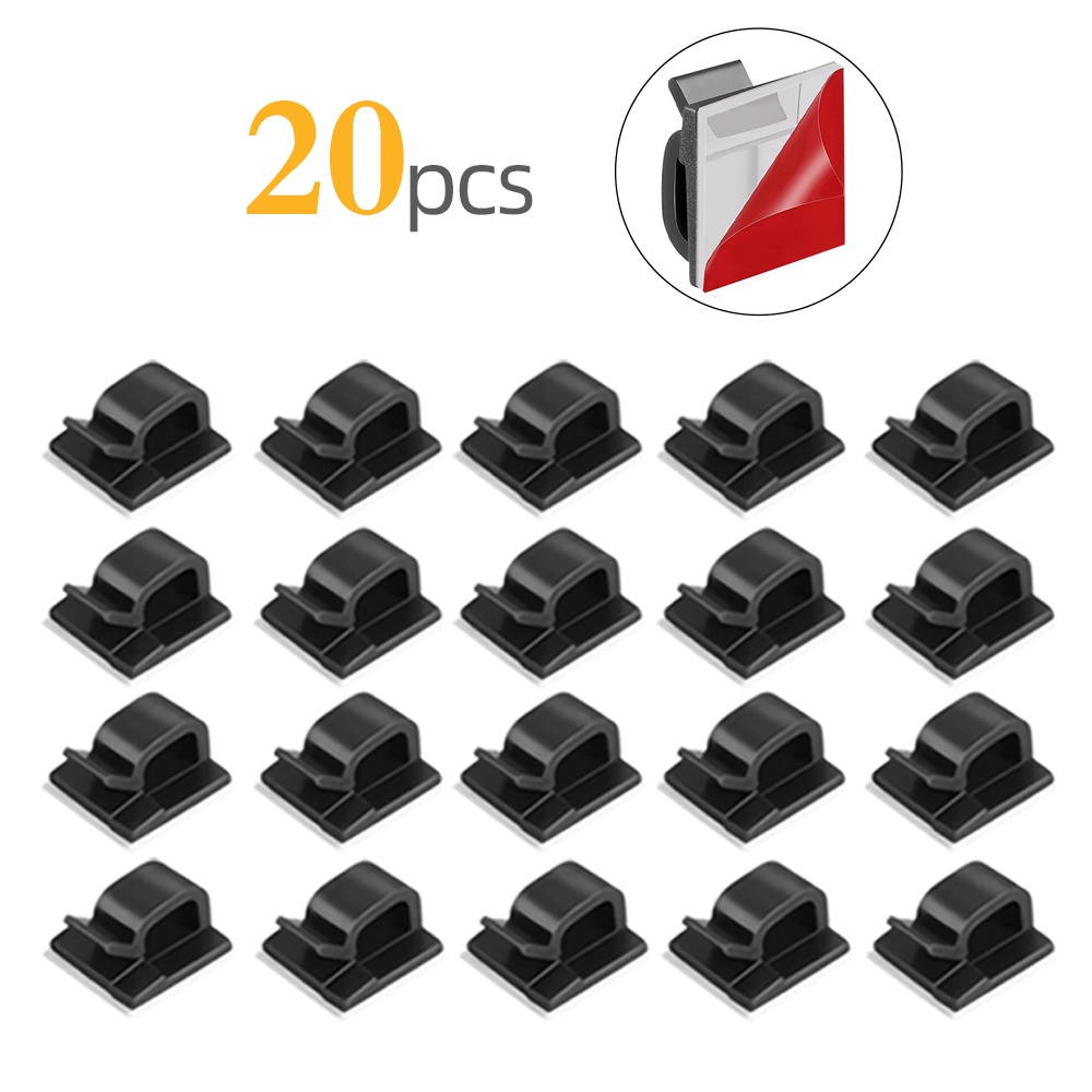 ACCEZZ 10/20/50pcs 3M Self-adhesive USB Cable Clips Desktop Wire ...