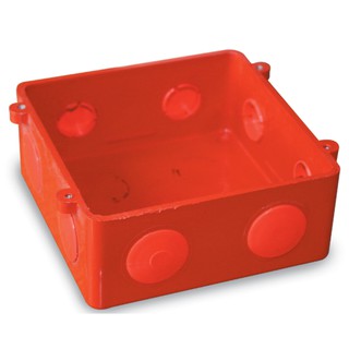 Poly PVC Square Box (4-11/16")with Cover Orange Electrical Box ...