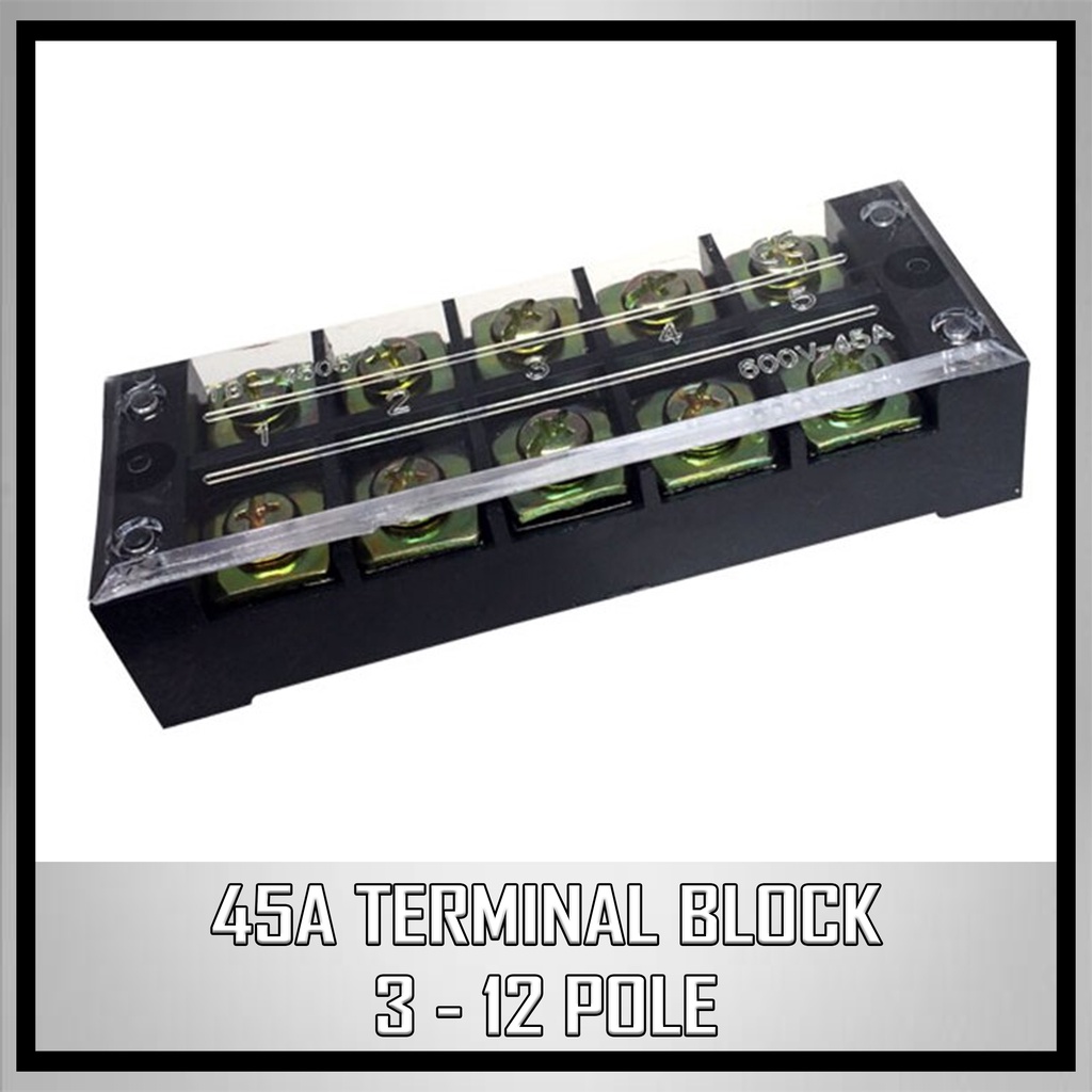 TERMINAL BLOCK 45A / 600V BARRIER 3 POLE to 12 POLE | VAT INCLUDED ...