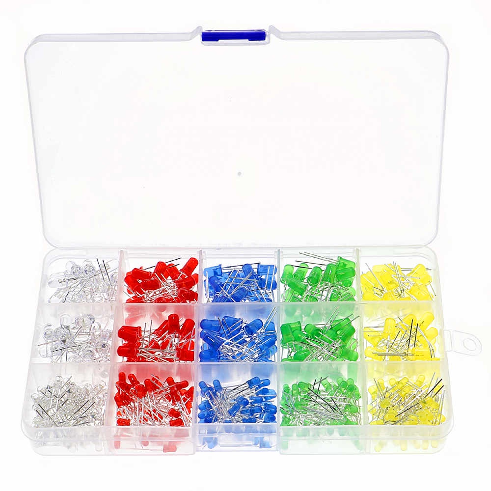 200Pcs 3mm 5mm LED Diode Assorted Kit DIY LED set White Yellow Red ...