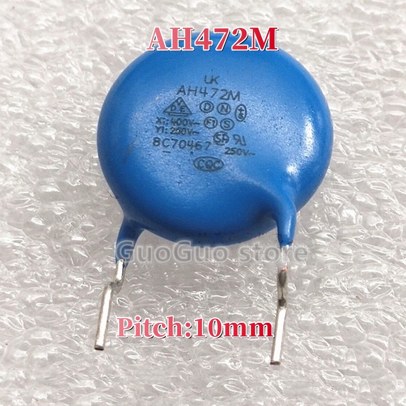 10pcs AH472M Ceramic Capacitor UK 472M Y1 250VAC X1 400VAC 4700PF ...