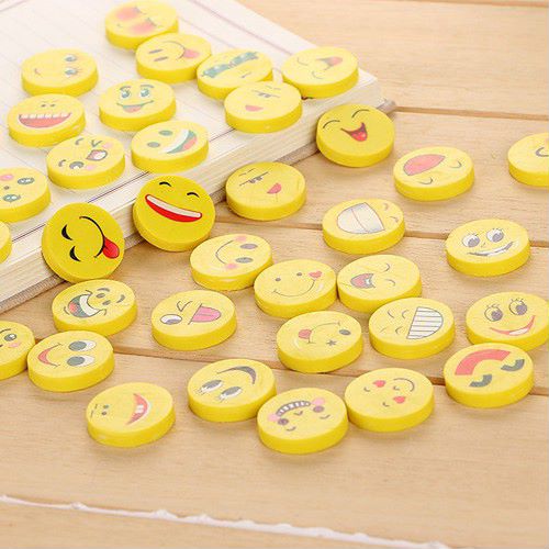 4 Packs Strange Emoji Eraser Cartoon Smiley Face Environmentally ...