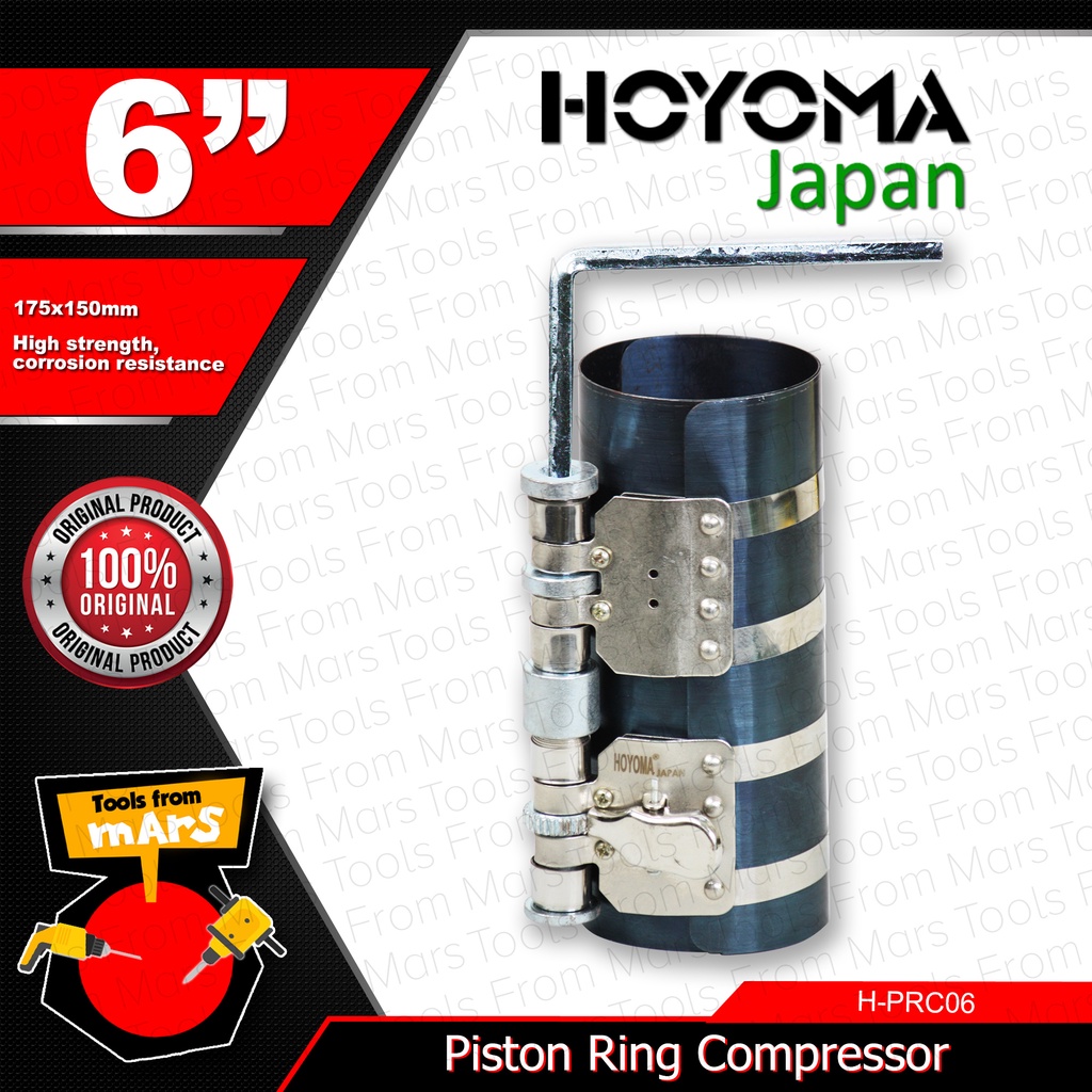 HOYOMA JAPAN Piston Ring Compressor 6" Inch Adjustable Piston Installer ...