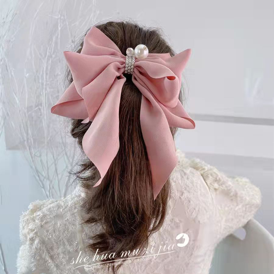 Hair Ribbons Long Bow Ribbon Ponytail Tie Fashion Hairpin Korean Hair ...