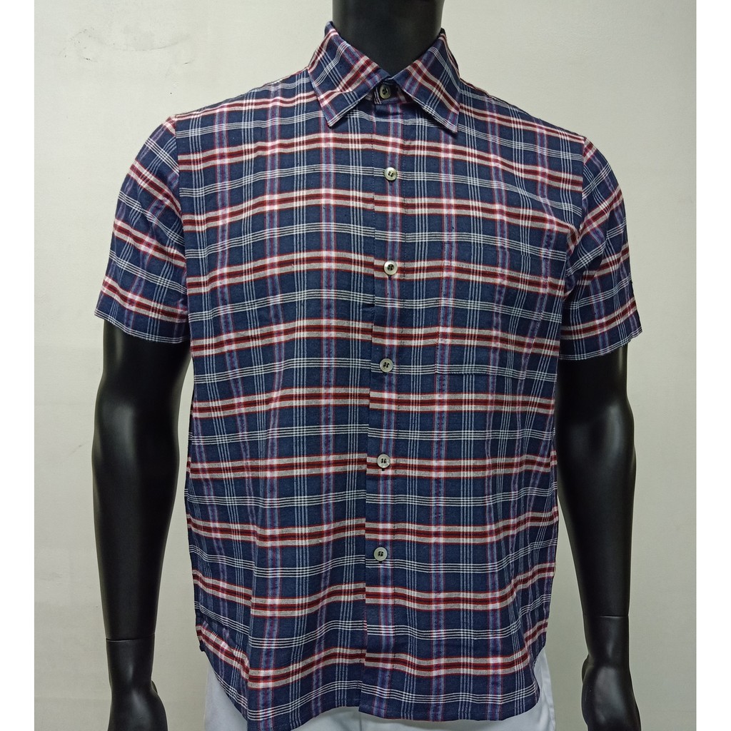 COLLEZIONE 20MT4K001 NAVY/MAROON CHECKERED POLO Men Regular Fit Key ...