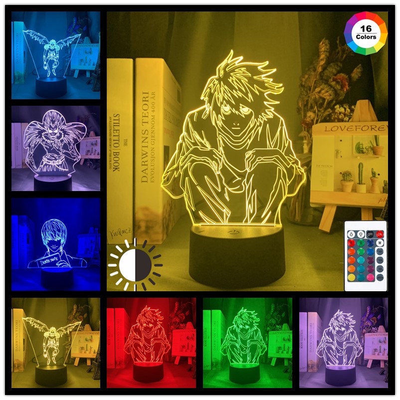 Death Note L Lawliet Figure Led Night Light Anime Fans Room Decor Cool ...