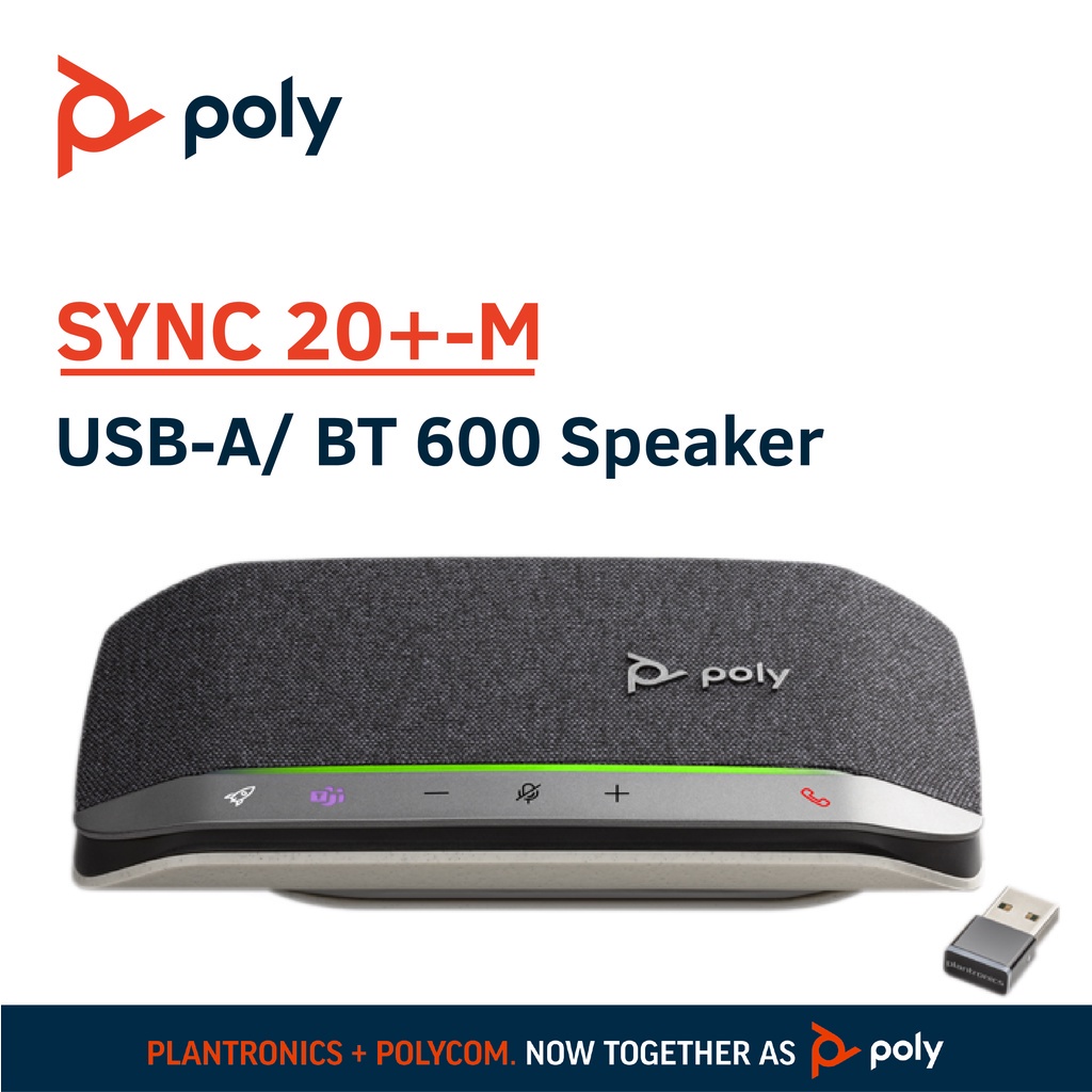 plantronics (Poly) Sync 20+, Microsoft, Smart Conference Speakerphone With BT600 USB-A Wireless ...