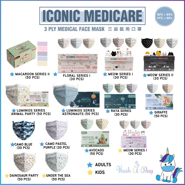 Iconic Medical Mask Premium Quality Special Edition 3ply Cute ...
