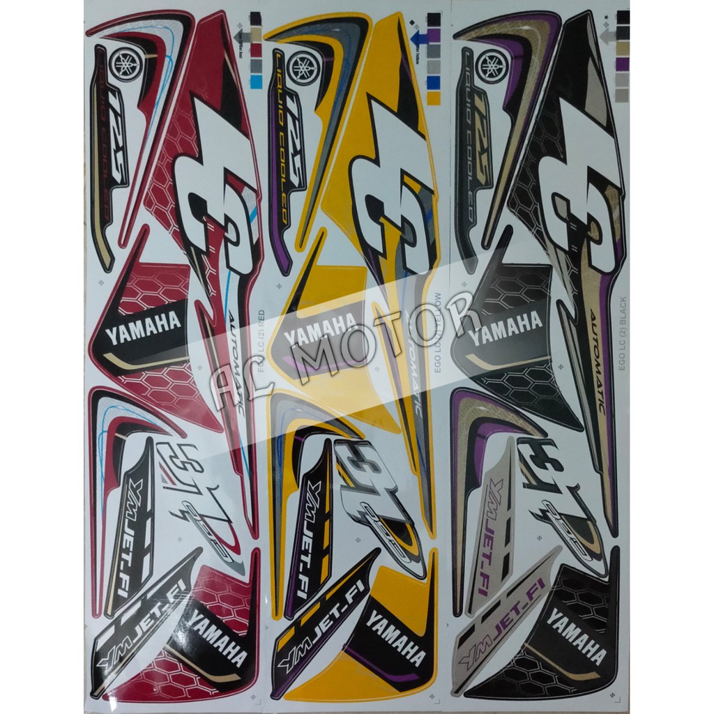 YAMAHA EGO-LC (2) - DECAL MOTORCYCLE STRIPE MOTOR BODY STICKER SET ...
