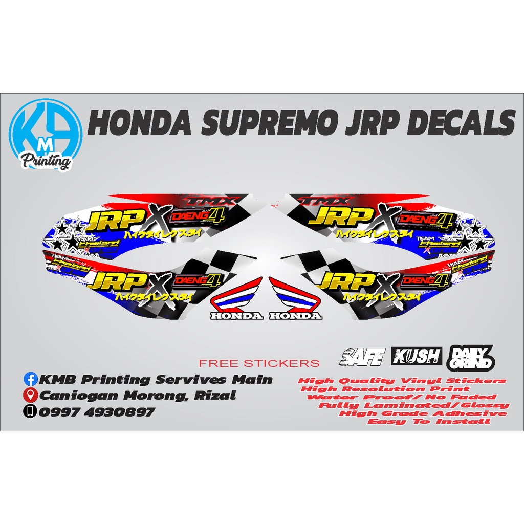 Honda Supremo 150 JRP Sticker Decals | Shopee Philippines