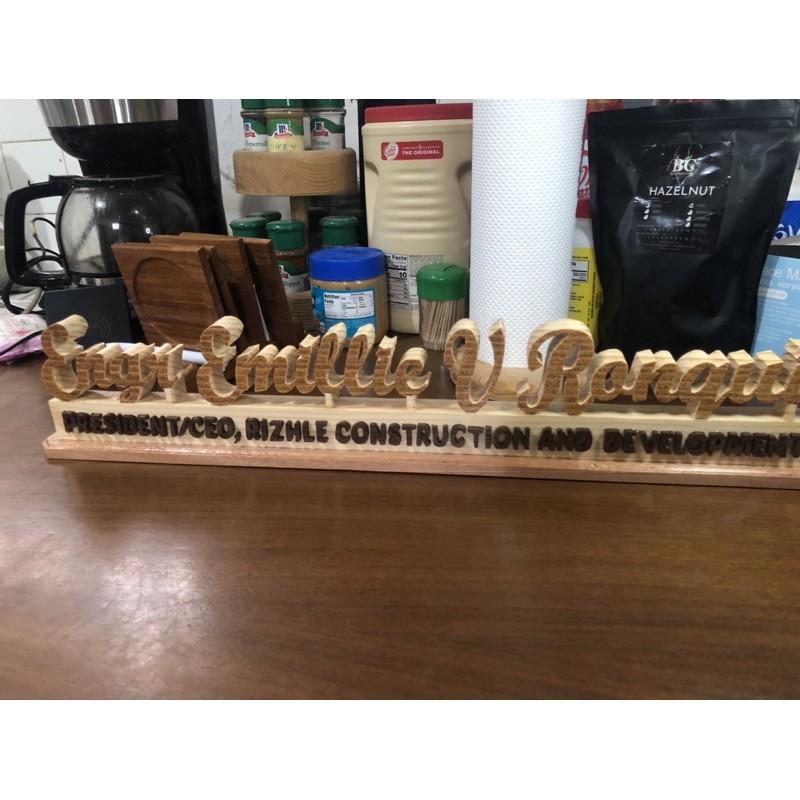 Tabletop Nameplate - Curved and Embossed | Shopee Philippines