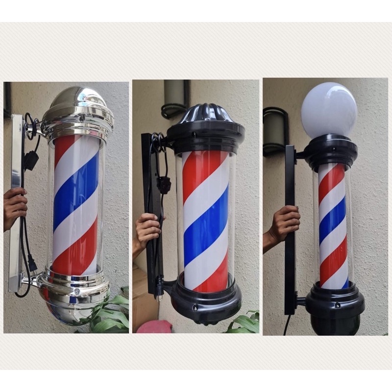 Classic Barber Pole Rotating and with Light | Shopee Philippines