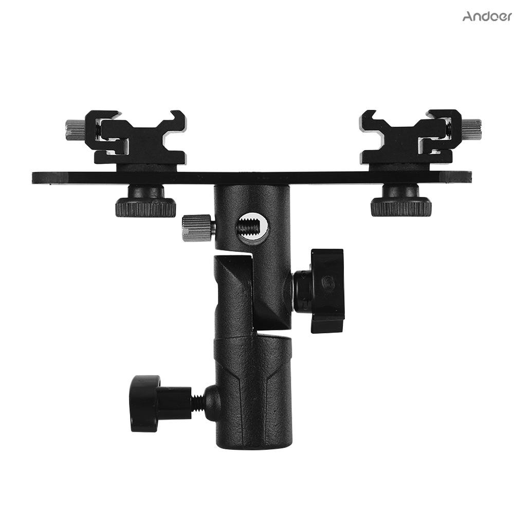 Yongnuo T-Shaped Dual Flash Bracket Speedlite Stand With 2 Cold Shoe ...
