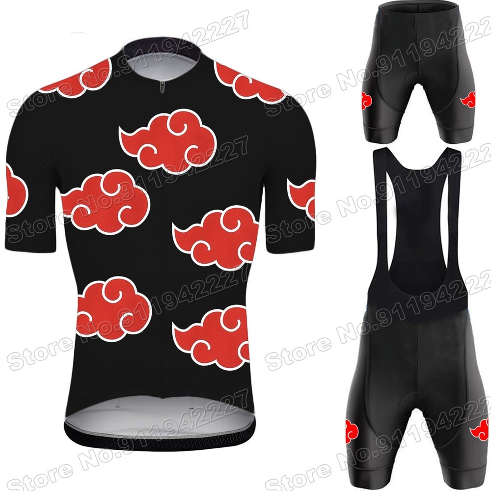 Cartoon Anime Cycling Jersey Set for Men Akatsuki Cycling Clothing Men ...