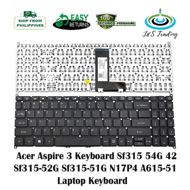Acer Aspire 3 Keyboard Sf315 54G 42 Sf315-52G Sf315-51G N17P4 A615-51 ...