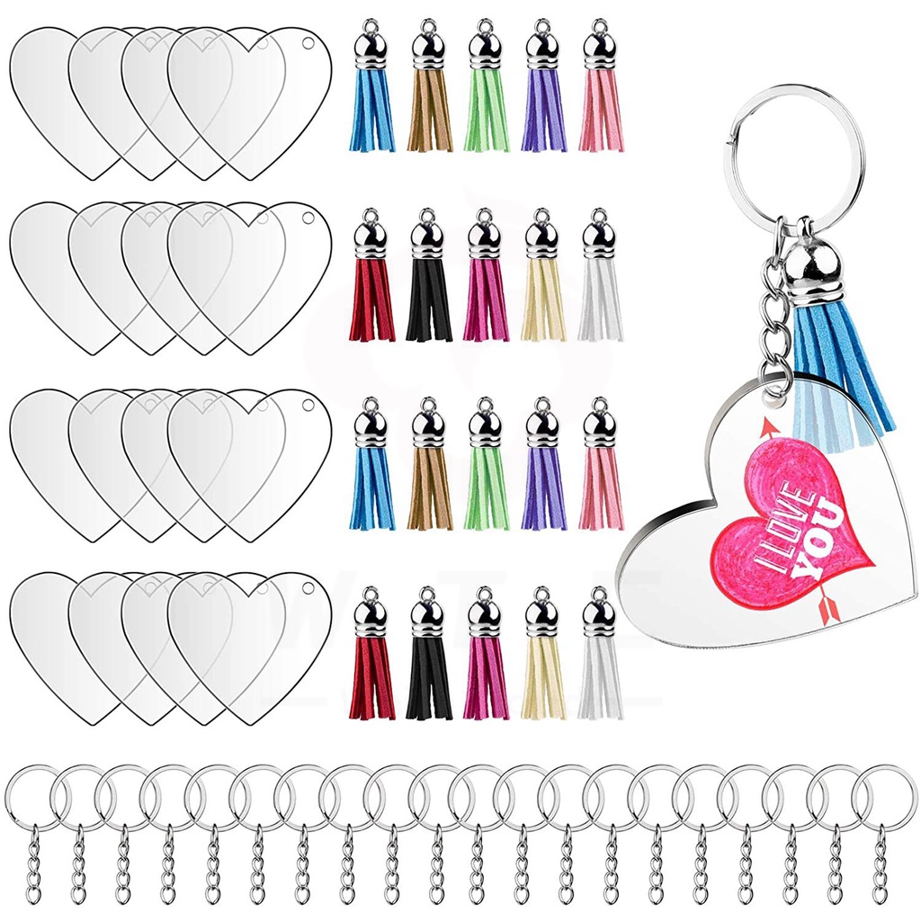 【COD】WTC* Acrylic Circle Blanks Clear Acrylic Round Keychain Pendant ...