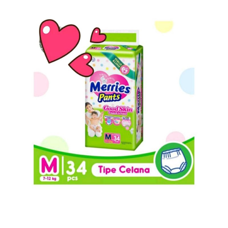 Merries Diapers M34 Pants Best Baby Diapers 7-12 kg | Shopee Philippines