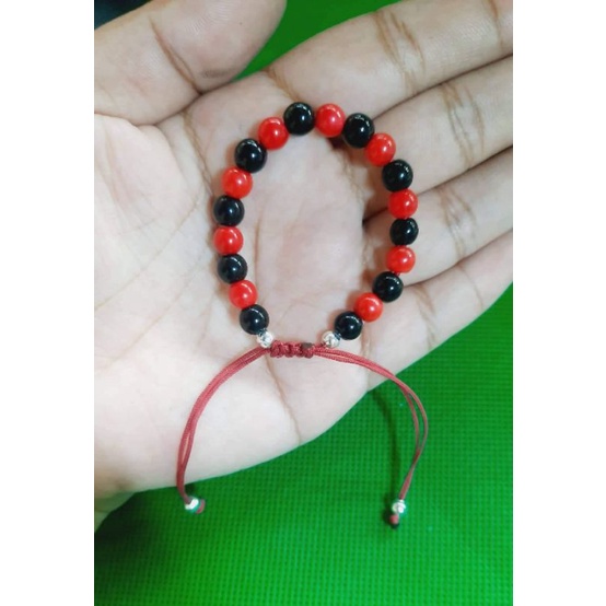 Red&Black Adjustable Kontra Usog Bracelet (can fit 0-6months to 1yr old ...