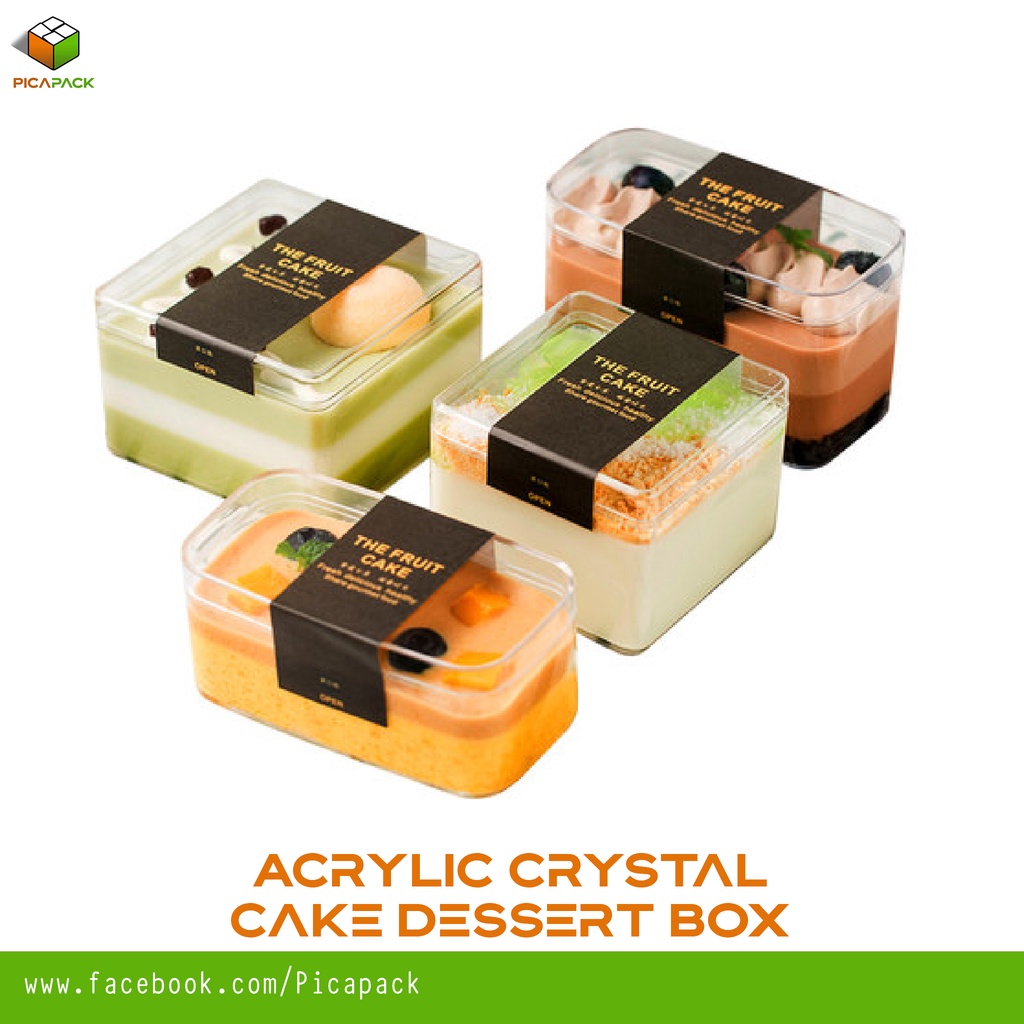 5pcs Acrylic Crystal Box Cake Dessert Box Candy Cookie Chocolate ...