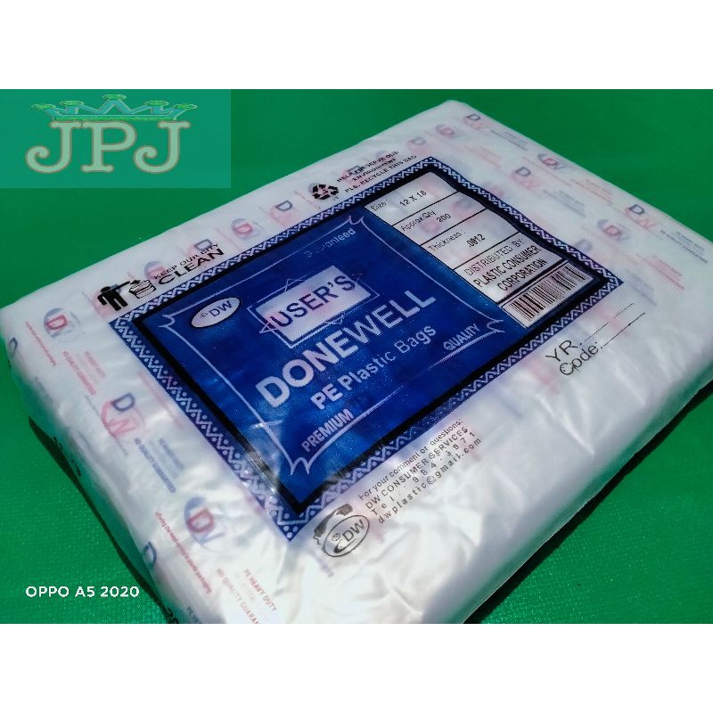 12×18 / 12x24 PE PLASTIC BAG 00125 THICKNESS DONEWELL 100pcs | Shopee Philippines