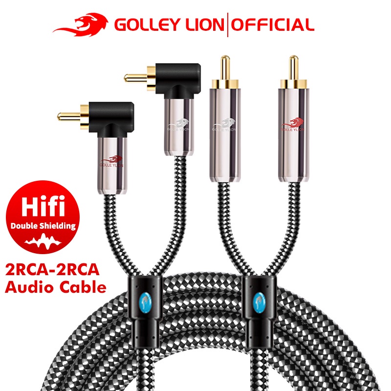 GOLLEY LION 2Rca To Audio Cable For Home Theater Dvd Tv Amplifier Cd ...