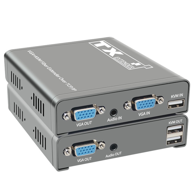 20Km VGA Fiber KVM Extender VGA Over Fiber Optic SC Singlemode 1080P ...