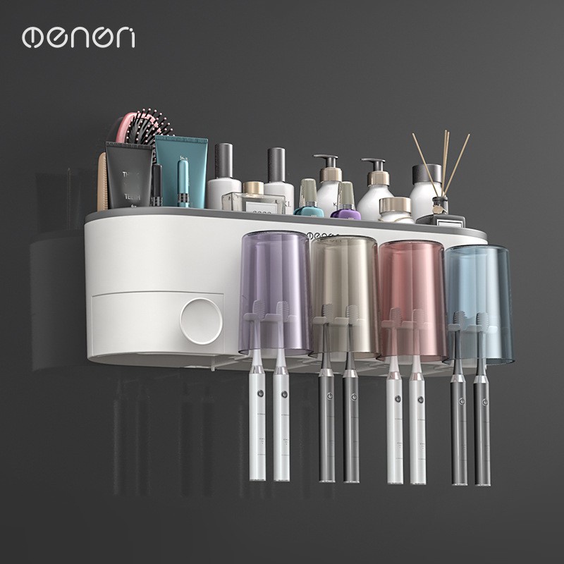 Bathroom storage rack transparent mouthwash cup toothbrush rack without ...