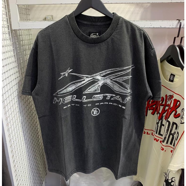 Ready Stock New Style Washed Retro Distressed Hellstar Loose Round Neck ...