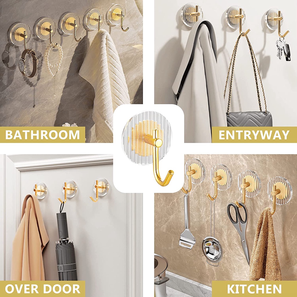 new design Strong Wall Hook Self Adhesive Hooks sticky Hook Door Wall ...