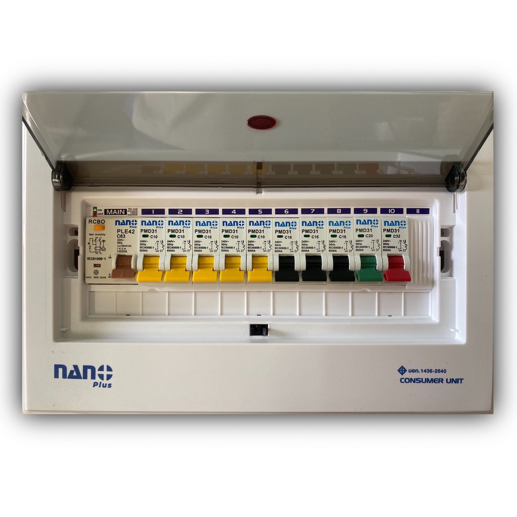 11 Compartment Consumer Unit 2P 63A Main Cabinet With 10 Circuit Balls ...