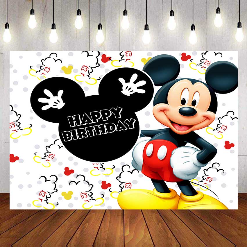 Mickey Mouse Birthday Backdrop For Photography Baby Shower Kids ...