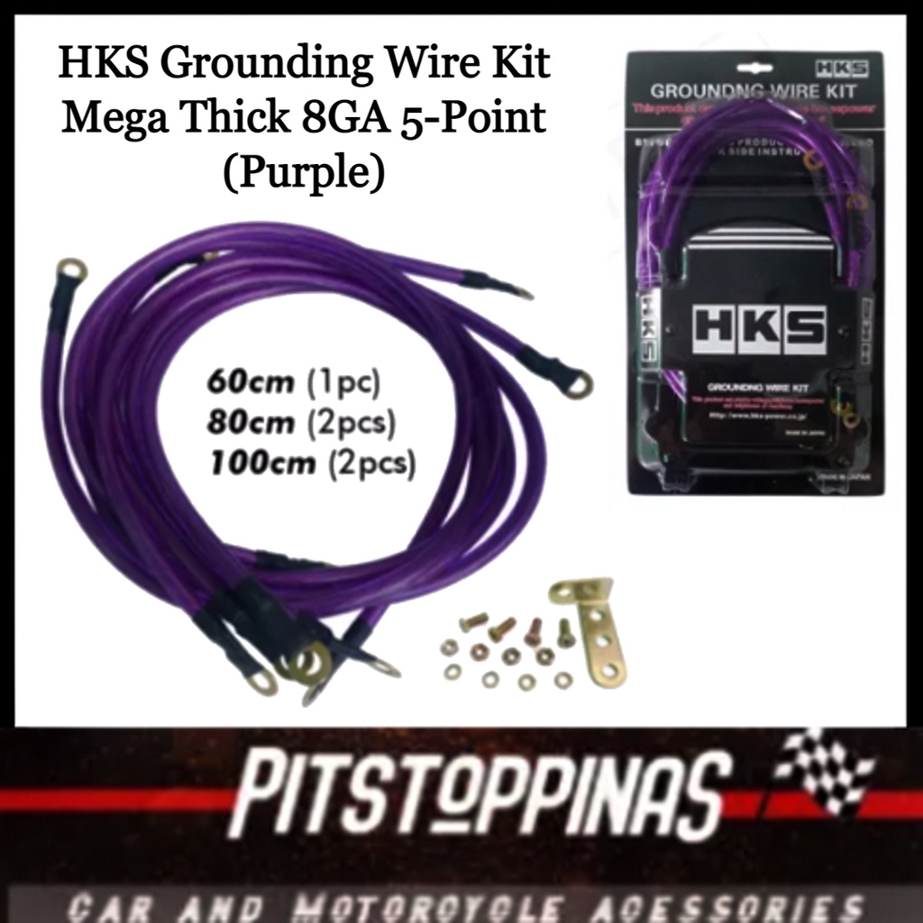HKS Grounding Wire Kit Mega Thick 8GA 5-Point (Purple) | Shopee Philippines