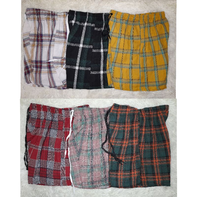 BUNDLE 6PCS CHECKERD SHORT UNISEX ASSORTED COLOR(S-L) | Shopee Philippines