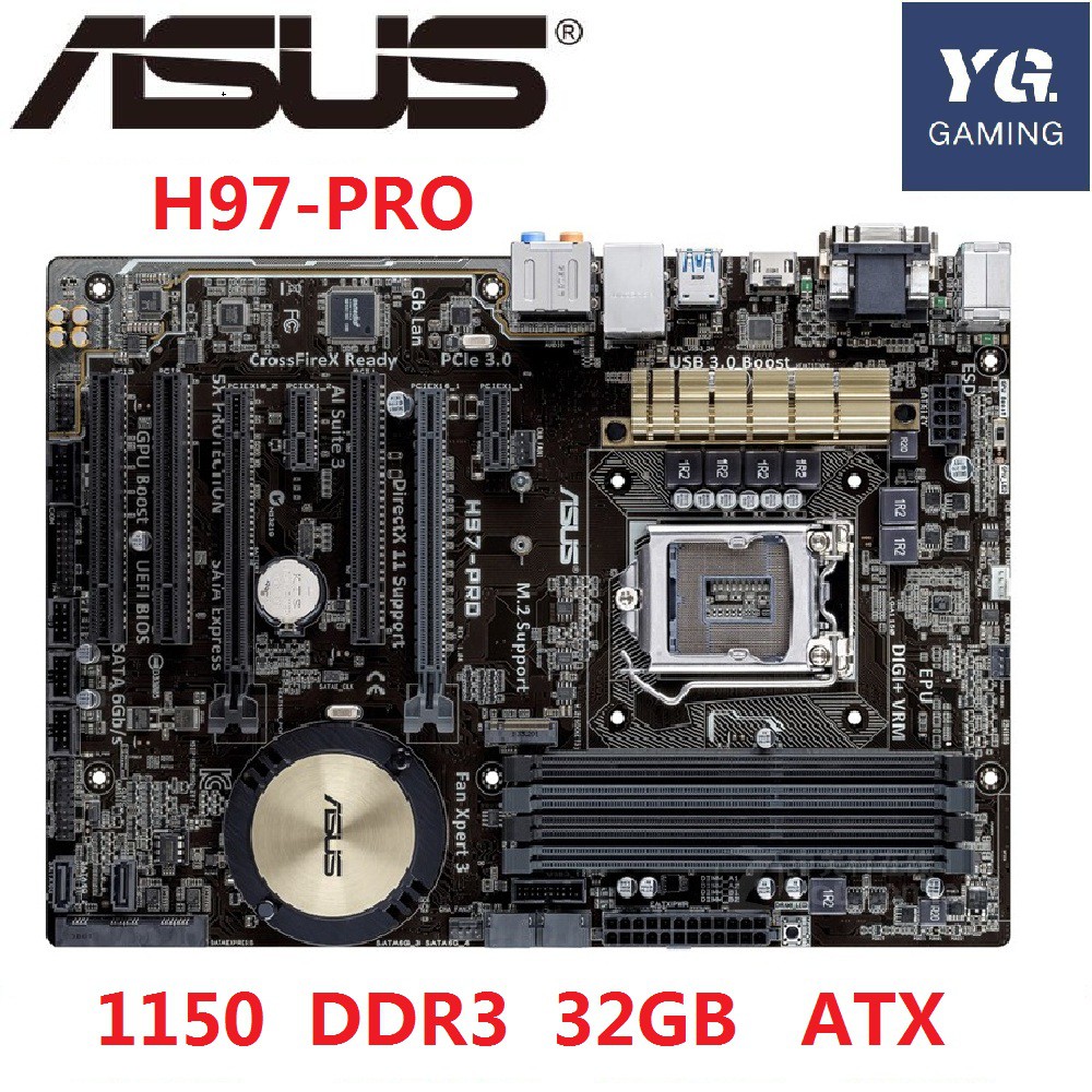 ASUS H97-PRO DDR3 LGA 1150 for I3 I5 I7 CPU USB2.0 USB3.0 32GB H97 ...