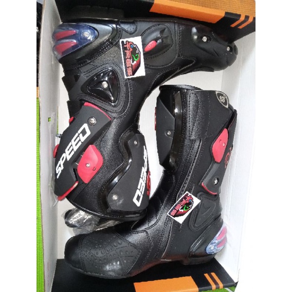 SPEED RIDING BOOTS HIGH CUT BLACK | Shopee Philippines