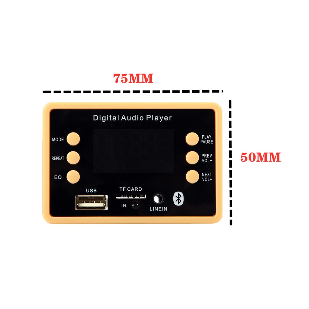 12V Wireless Bluetooth 5.0 MP3 WMA Decoder Board Color Screen Audio ...