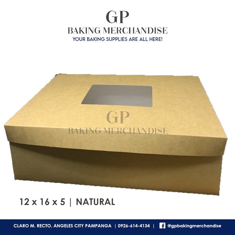 CAKE BOX RECTANGLE 12x16 NATURAL 10pcs LOWEST PRICE LAMINATED ...