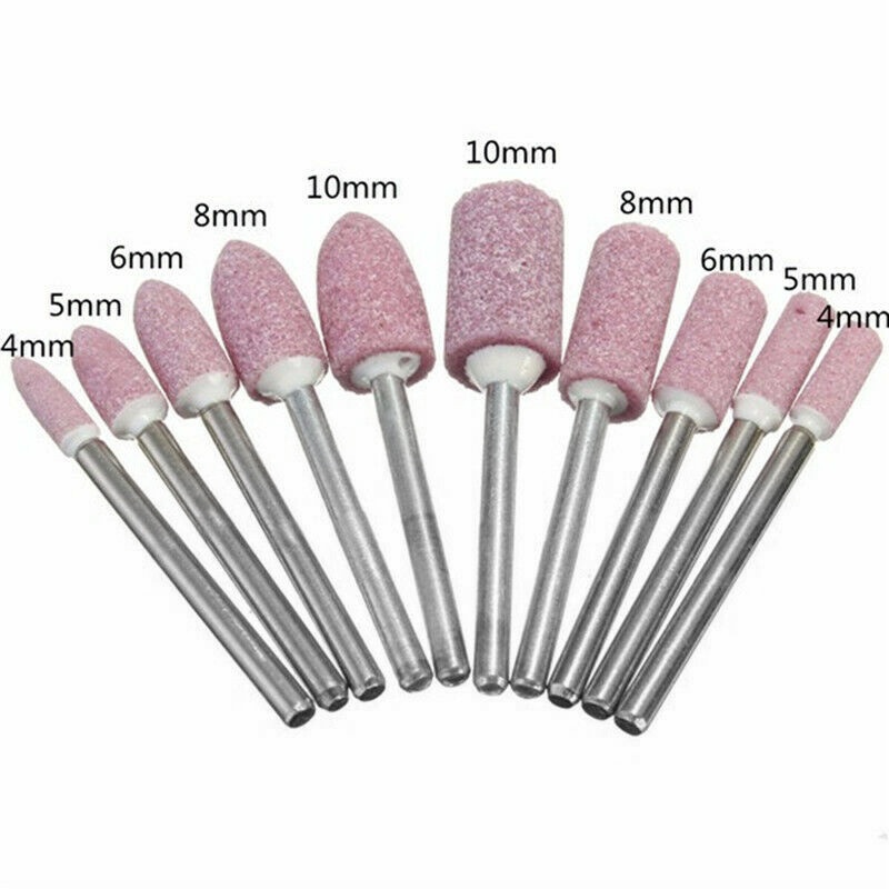 10PCS/Set Ceramic Stone Polishing Grinding Rotary Die Grinder Drill Bit ...