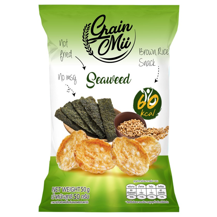 Grain Mii Rice Crackers 4 Flavour Low Fat Healthy Brown Rice Snack 50G ...