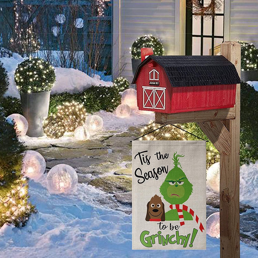 Merry Grinchmas Garden Grinch Flag Vertical Double Sided Christmas ...