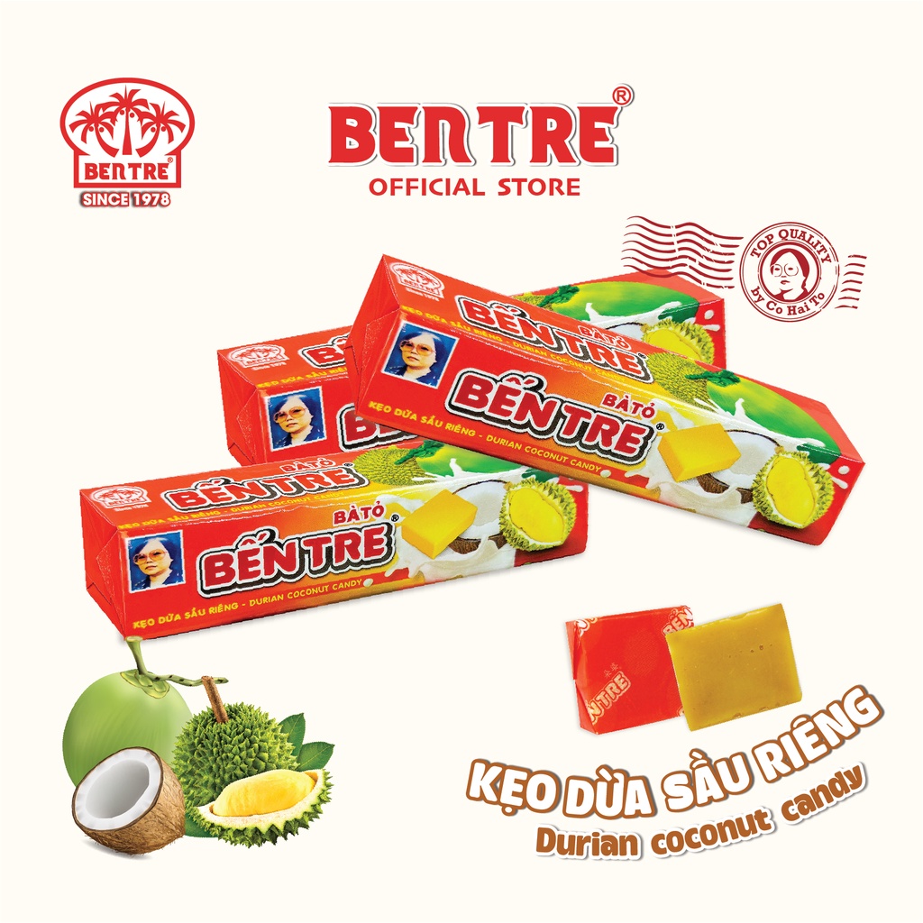 Ben Tre Hai To Coconut Candy Durian flavor (1 bar x 50g) | Shopee ...
