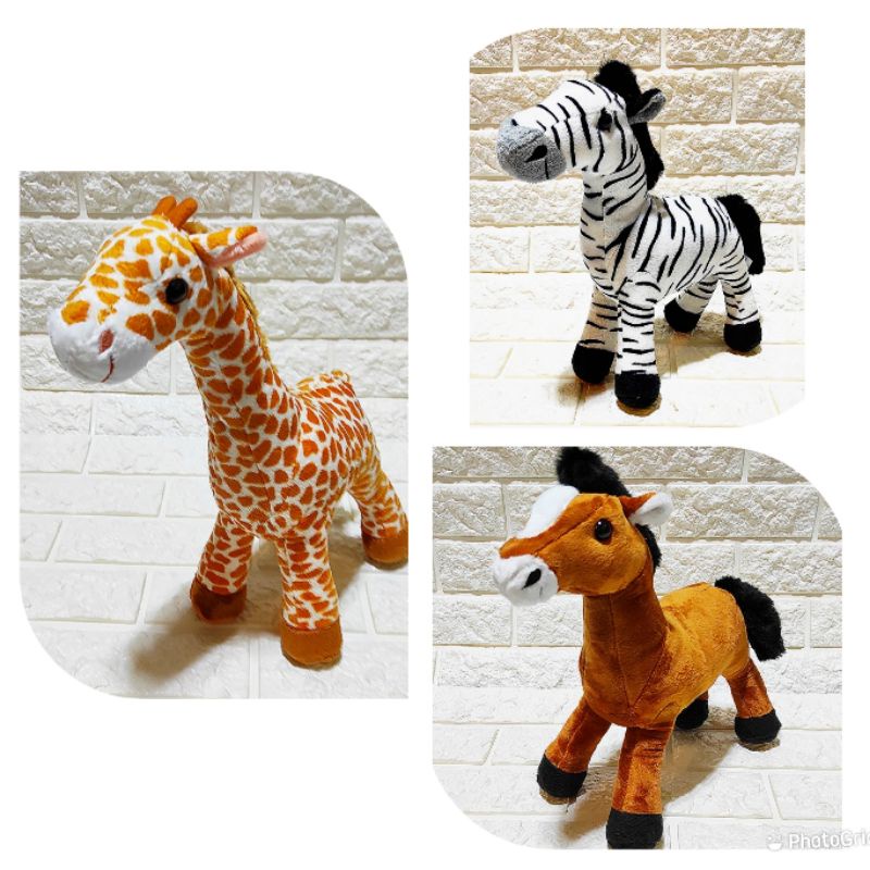 Stuffed animal horse zebra giraffe | Shopee Philippines